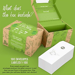 100 Day Envelope Challenge Kit. Money Saving Box Shows How To Save $5050 or Multiples in 100 Days or 50 Weeks. 100 Envelope Challenge Money Challenge Seen on Youtube Tiktok. Gifts For Children Adults