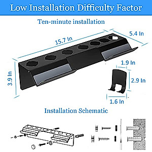 EUTRKei Storage Holder for Dyson Airwrap Curling Iron Accessories Wall Mounted, Metal Organizor Rack, Attachments Bracket Rack for Bedroom Bothroom, Black