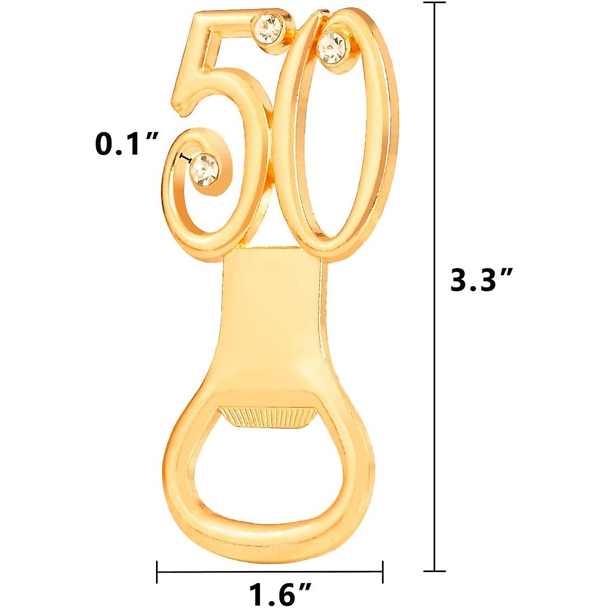 50PCS Packs Golden 50 Bottle Openers for 50th Birthday Party Favors or 50th Wedding Anniversary Party Gifts 50th Birthday Party Gifts Souvenirs Decorations for Guests
