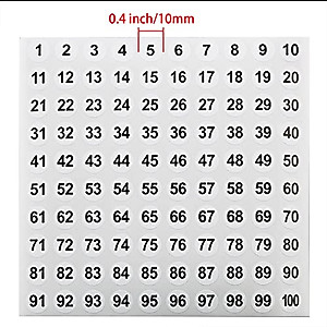 Number Sticker 1 to 200 Ruiwaer 20 Sheets Vinyl Continuous Digital Sticker 0.4 Inch Small Circular Digital Self Adhesive Sticker Storage Finishing Sticker (10 Sheets 1 to 100 and 10 Sheets 101 to 200)