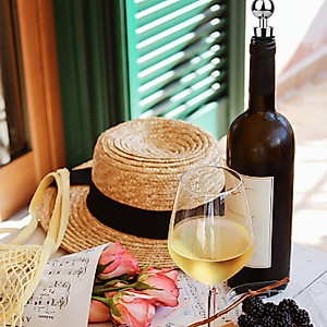 MOODKEY 4PCS Wine Stoppers Bottle Stopper Stainless Steel Wine Saver Sealer Reusable Wine Corks for Beverage Metal Bottle Stopper Silicone Beer Champagne Stoppers for Gift,Bar,Holiday Party,Wedding