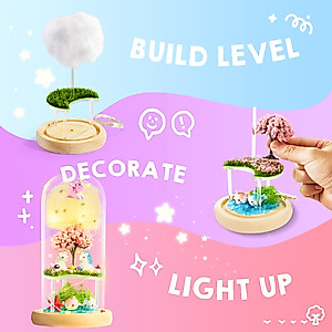 Make Your Own Unicorn Night Light - Birthday Crafts Gifts for Girls Kids, Unicorns Terrarium Kit for Kids, 3-in-1 Unicorn Toys Presents, Kawaii Arts and Crafts for Kids Age 6 7 8-12 Year Old Girl