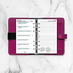 Filofax Calendar Diary Refill, Personal/Compact Size, Week on One Page with Notes, White Paper, Multilingual: Five Languages, 2024 (C68409-24)