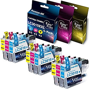 EASYPRINT (3C, 3M, 3Y, Color Combo) Compatible 3019xl Ink Cartridge Replacement for Brother LC3019 LC-3019xxl MFC-J5330DW MFC-J6530DW MFC-J6730DW MFC-J6930DW, (Total 9-Pack, No Black)