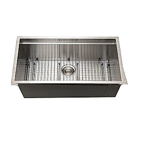 KABCO K-SSZRIS1 32 Inch 16 Guage Undermount kitchen sink Zero Radius Single Bowl stainless steel Finish kitchen sink 32"L X 19"W X 10"D Inch