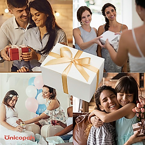 UnicoPak 40 Pack Gift Boxes 6x4x3.5 Inches White Gift Boxes with Lids for Presents Small Gift Boxes Bulk for Candle Mug Perfume Craft Ornaments Cookies Treats Favors