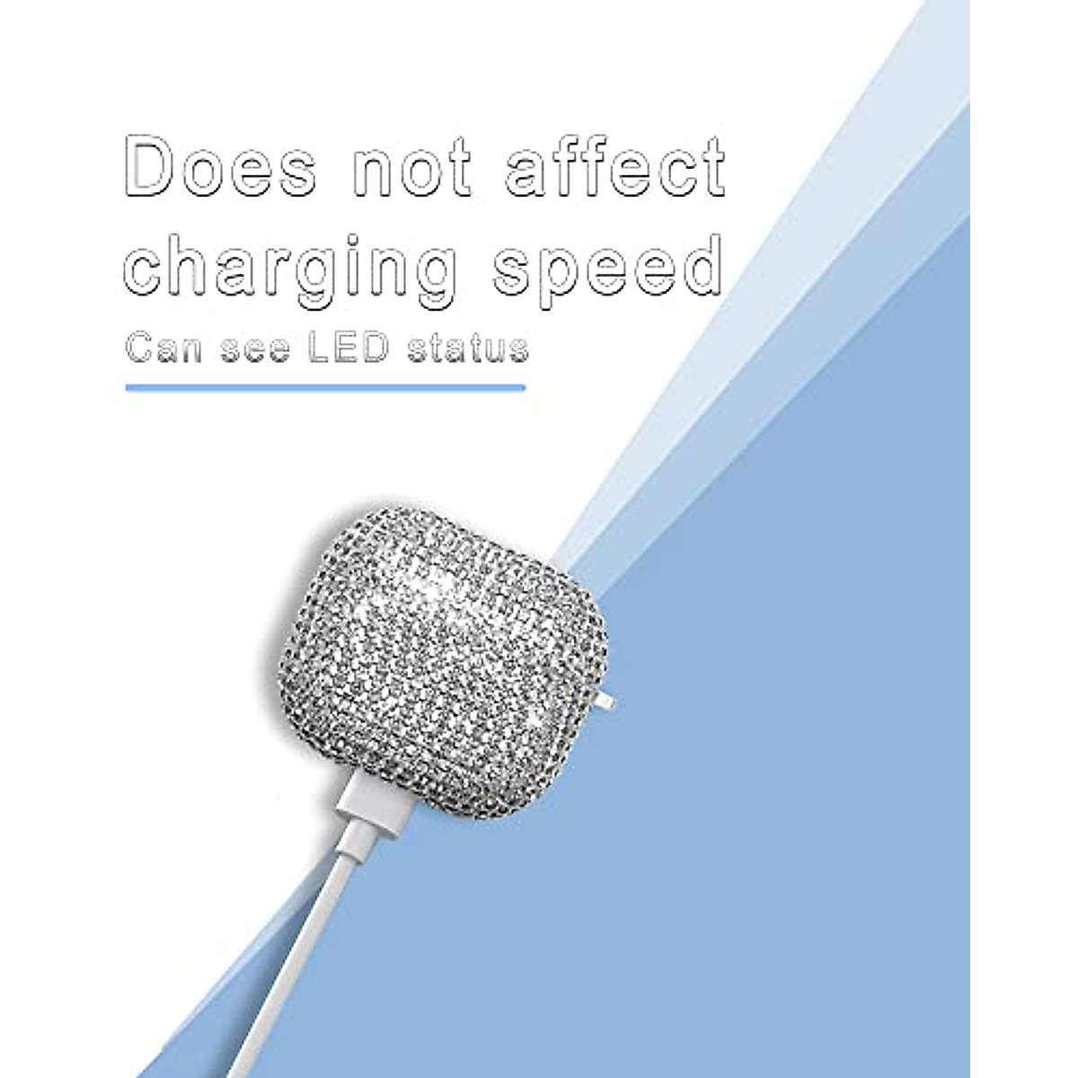 4in1 Bling Diamonds for AirPods 3 Case Cover Accessories Set Kit, Rhinestone PC for AirPods 3rd Generation Case for Women Girl w/ Cute Fur Ball Pompom Keychain/Crystal Bracelet/Lobster Clasp Keychain