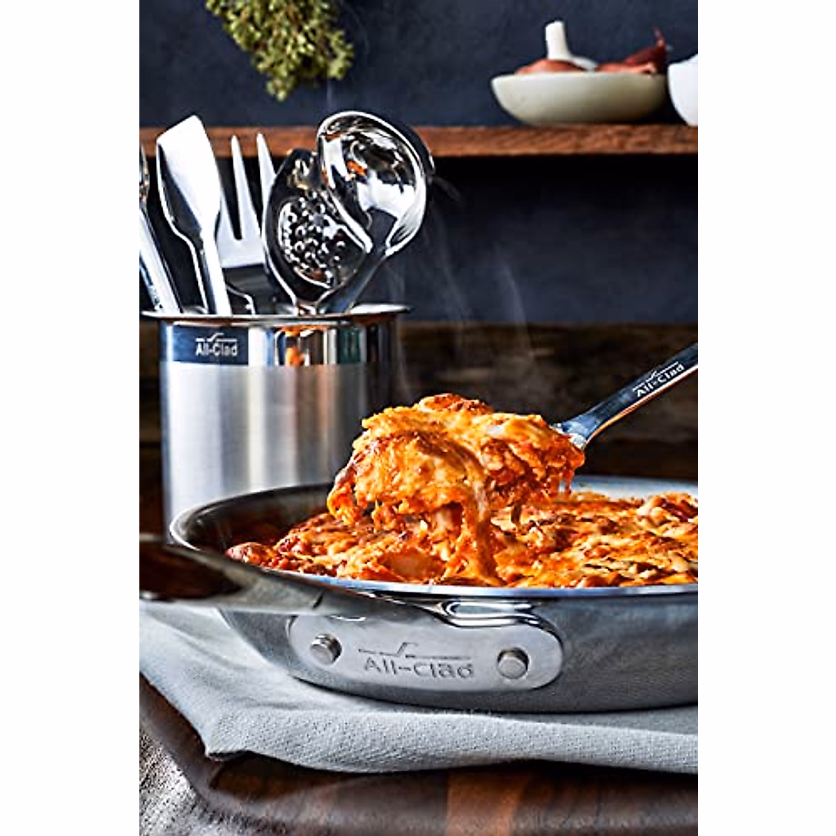 All-Clad Cook & Serve Stainless Steel Solid Spoon, 10 inch, Silver