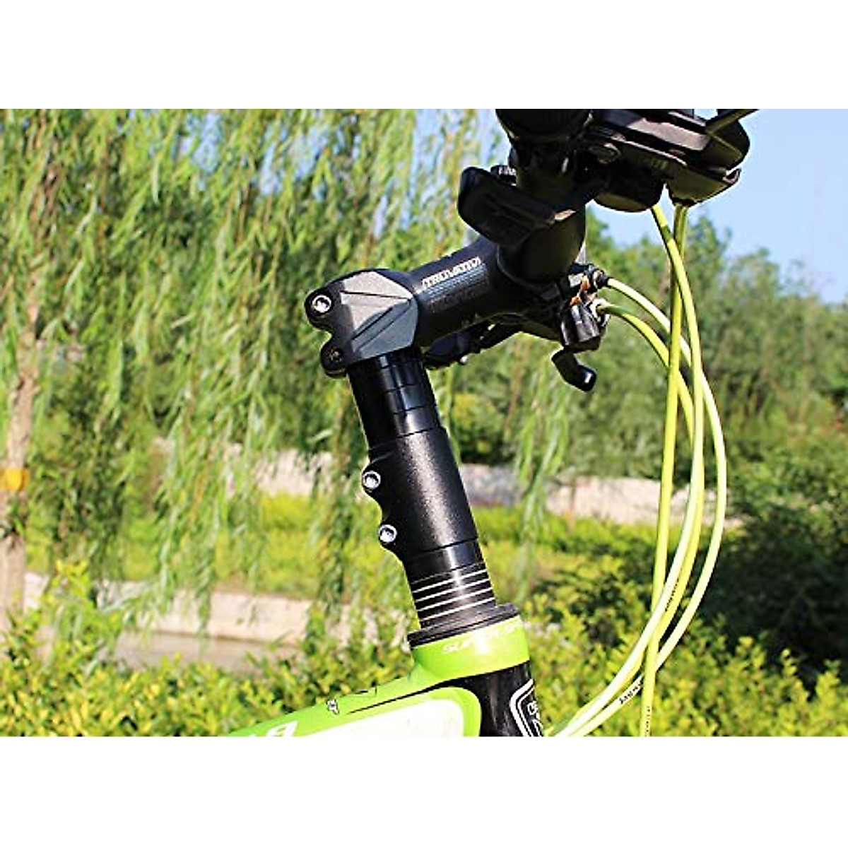 WIROJ BlueSunshine Bike Handlebar Riser Bicycle Fork Stem Raiser Extender Head Up Raiser Aluminum Alloy (Black)