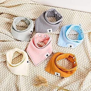 Baby Muslin Bandana Bibs baby Drool Bibs 8Pack 100% Cotton Ultra Soft Super Absorbent Bandana Bibs for Unisex Boys Girls for Teething and Drooling