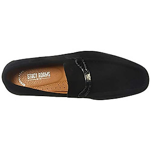 Stacy Adams Men's Neville Moc-Toe Slip-On Penny Loafer, Black Suede, 10 M US