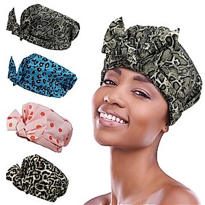 2 pieces of Shower Cap, Improved Design High-Quality Shower Cap for Women, Lightweight,100% Waterproof, Reusable bonnets for black women. (Venetian style)