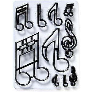 Musical Note Fondant Cutter, Dfinego 10PCS Cookie Cutters Set for Party/Anniversary/Wedding/Engagement Cake Decorating Fondant Mould Sugar Craft Cutting Tool