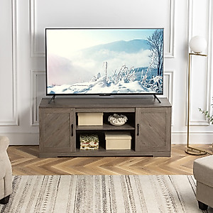 ZINUS Bennett TV Stand for TVs up to 65”, Farmhouse Style Entertainment Center, TV Stand with Storage, Living Room or Bedroom Furniture, Grey