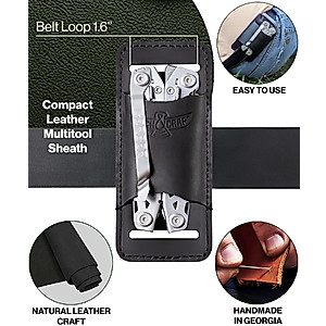 CatchandCraft Multitool Sheath for Belt - Leatherman Sheath - Horizontal Carry Leather Multitool Holster - EDC Pocket Organizer for Work and Daily Use - 𝐌𝐚𝐝𝐞 𝐢𝐧 𝐆𝐄𝐎𝐑𝐆𝐈𝐀