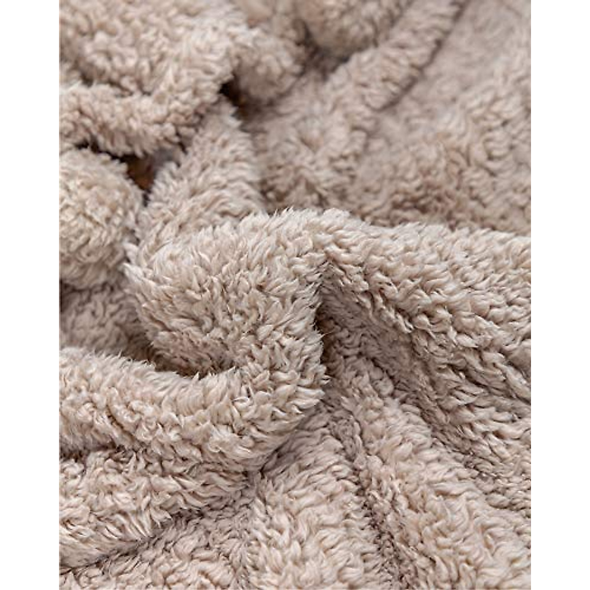 Premium Pom Pom Throw Blanket - Tan Throw Blanket, Plush Blanket, Soft Throw Blanket, Super Soft Blanket | Fall Throw Blanket for Couch, Fleece Blanket, Fleece Throw Blanket, 60” X 49.5”