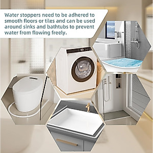 118Inch New Shower Threshold Water Dam Barrier,Collapsible Self-Adhesive Silicone Shower Water Guard for Bathroom Bathtub and Kitchen,Shower Water Blocker Suitable for Wheelchair Access(White)