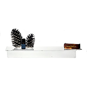 SOURCEONE.ORG Source One Deluxe 12, 16 & 24 Inch Clear Acrylic Floating Wall Mount Shelves, Sold in Sets of Two (24 Inch)