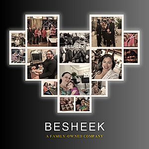 BESHEEK Handmade Murano Inspired Blown Glass Lampwork Art Flower and Heart Necklace Pendant for Women Handcrafted Artisan Hypoallergenic Italian Style Jewelry (Heart Flower Royal and Aqua Blue Glass)