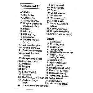 KAPPA Super Saver LARGE PRINT Crosswords Puzzle Pack-Set of 6 Full Size Books