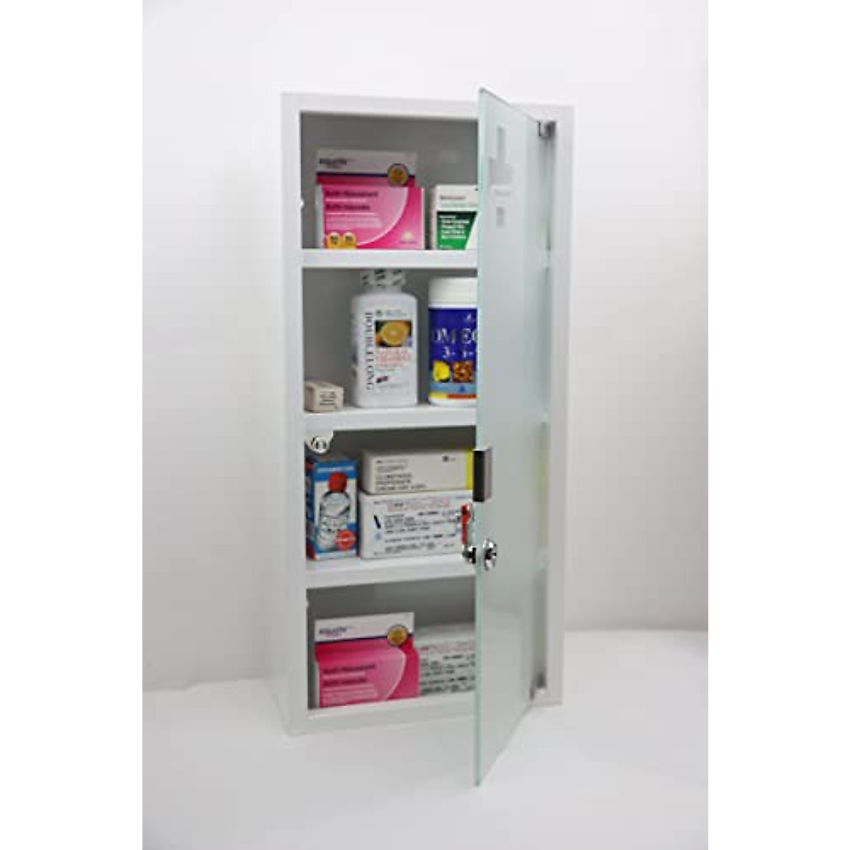 Wincere 4 Tier Moisture Resistance Steel Wall Mount Medicine Cabinet First Aid Storage Emergency Organizer