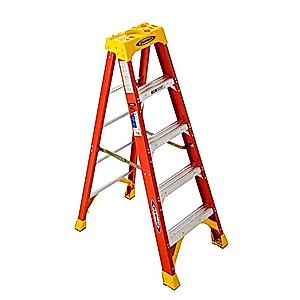 Werner 6205 5-Ft Fiberglass Type 1A-300 Lbs. Capacity Step Ladder, No Size, Orange