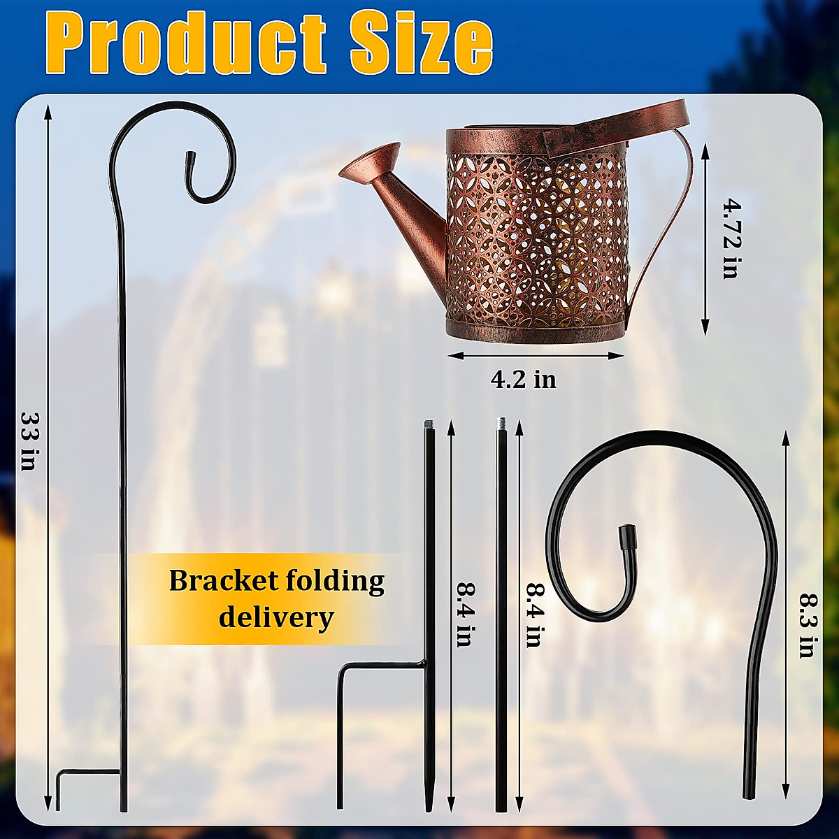 Watering Can with Lights Star Shower Watering Can Solar Twinkle Lights Waterproof Outdoor Decor LED Fairy Lights for Garden Yard Outdoor Lawn Patio Party Decorations Path Lights (Barrel Style)