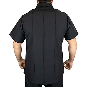 First Class 100% Polyester Short Sleeve Men's Uniform Shirt White (US, Alpha, XX-Large, Regular, Regular, Black)