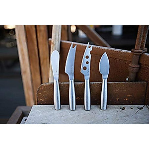 Boska Stainless Steel Cheese 4 Knife Set - Mini Copenhagen Knives For All Types of Cheese - Silver Non-Stick - Dishwasher Safe - For Kitchen Cooking