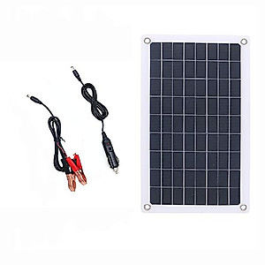 NUZAMAS 7.5W 18v Semi Flexible Solar Panel Monocrystalline Cell, Alligator Clips, DC for Car Yacht Led Light RV 12v Battery Boat Outdoor Charger