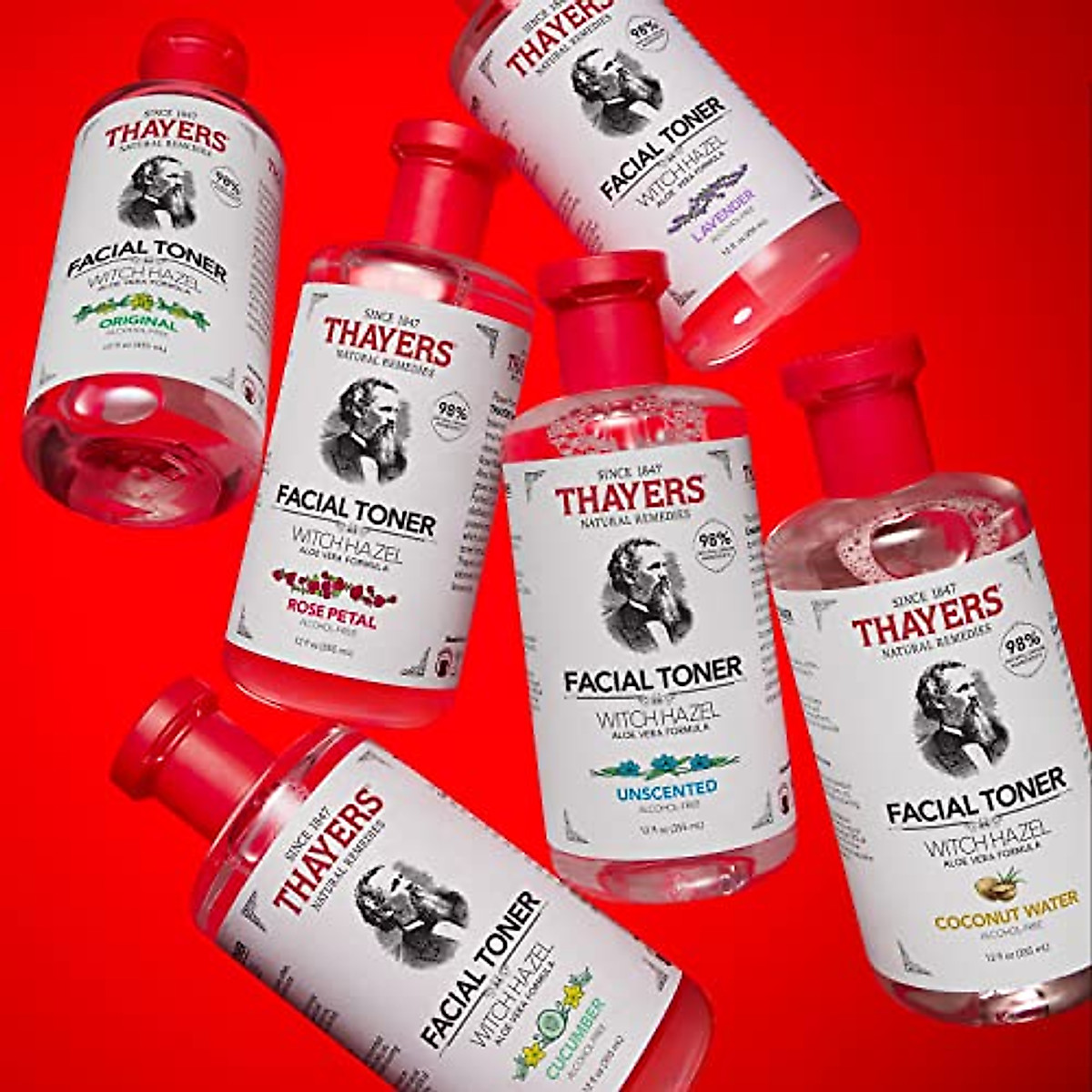 Thayers Facial Toner, Witch Hazel with Aloe Vera, Rose Petal, 12 Fl Oz