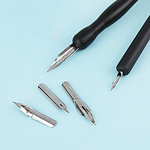 Two Comic Dip Fountain Pen Dip Pen Set Manga Dip Pen Holder Set Comic Drawing Painting Tools Kit Calligraphy + 5 Nibs