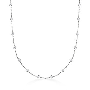 Ross-Simons 4.50 ct. t.w. CZ Station Necklace