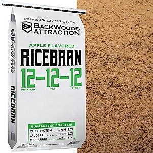 Backwoods Premium Wildlife Products Deer Attractants for Whitetail Deer, Apple Rice Bran Deer Attractant Feed 50 Pound Bag