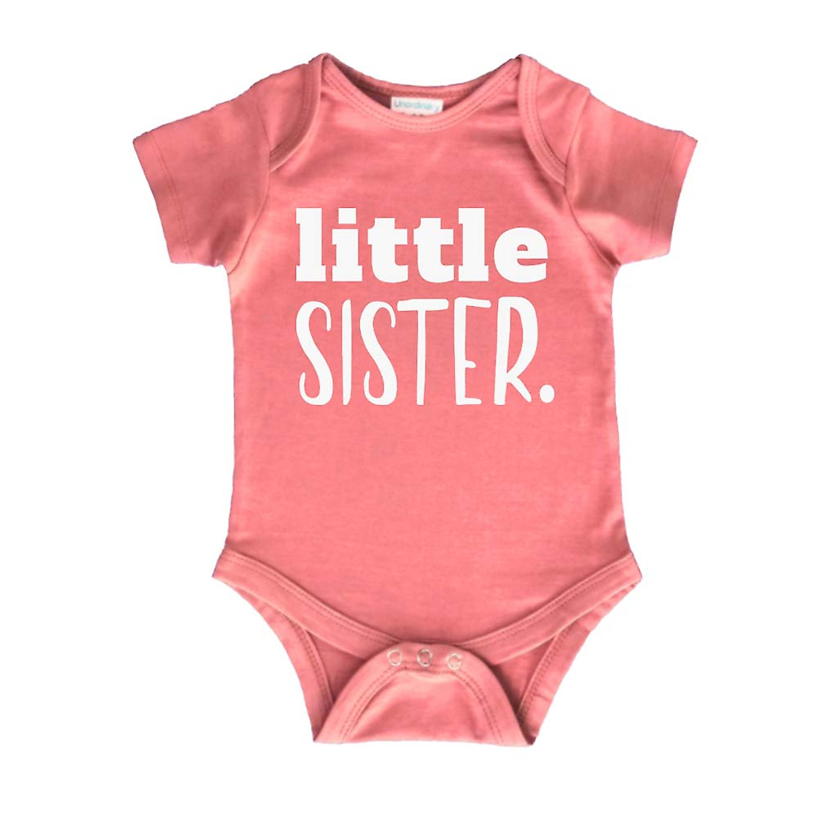 Unordinary Toddler little sister newborn outfit baby coming home bodysuit girl rompers gift clothes (White on Mauve, 0-3 Months)