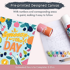 Pink Picasso Kits Self Care Collection Paint by Number for Adults & Beginners | DIY Unique 8x10 Canvas Painting Kits | Color by Numbers Arts Paint Canvas Best for The Young at Heart | Squeeze The Day