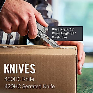 LEATHERMAN, Sidekick Pocket Size Multitool with Spring-Action Pliers and Saw, Stainless Steel with Nylon Sheath