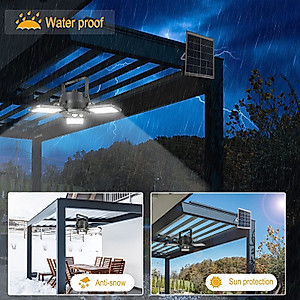 Solar Shed Lights with Dual Lamps, Outdoor Indoor 800LM 192LED Motion Sensor Solar Powered Pendant Light with Remote Control 120° Adjustable Heads IP65 Waterproof for Gazebo Garage Porch