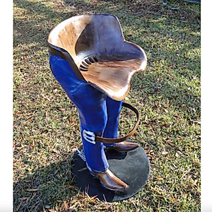 The King's Bay Pair of Cowboy Bar Stools with Jeans and Boots