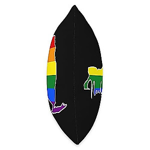 New York Map USA State Rainbow Pride Flag Map USA State New York Rainbow Flag Pride Month Throw Pillow, 18x18, Multicolor