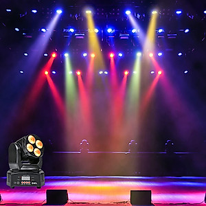 50W RGBWA+UV 6 in 1 Moving Head Lighting DJ Lights Sound Active LED Wash Stage Lights Professional DMX 16/18CH Disco Lights for Party KTV Pub Bar Show Wedding Ceremony...