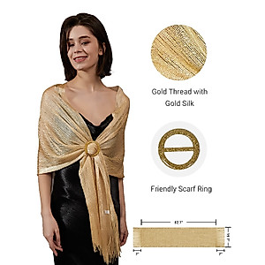 MissShorthair Sparkly Shawls and Wraps for Evening Dresses,Shawl Wraps for Women Wedding Party with Buckle