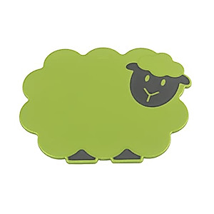 Kuhn Rikon Kinderkitchen Kids Cutting Board, Sheep, 9.8" x 9.1" x 4.3", Green | Child-Friendly Kitchen Tools For Real Cooking