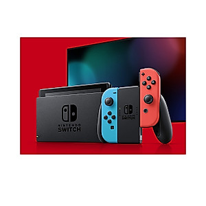 Nintendo Switch V2 Game Console - Black (HAC-001(-01) w/ OEM Blue/Red Joycon (Renewed)
