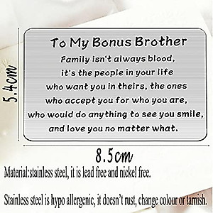 bobauna Bonus Brother Engraved Wallet Card Family Isn't Always Blood Brother in Law Wedding Gift (bonus brother card)