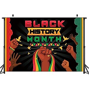Black History Month Backdrop,African American BHM Worthwhile Festival Background for Black History Month Party Decoration(5 x3FT)