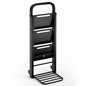 Toolsempire 2 in 1 Hand Truck, Folding Hand Truck Dolly with 2 Wheels & 3 Step Ladder, Heavy Duty Dolly Cart Step Stool for Warehouse, Garage, Home