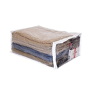 Clear Vinyl Zippered Storage Bags 11 x 15 x 6 Inch 5-Pack