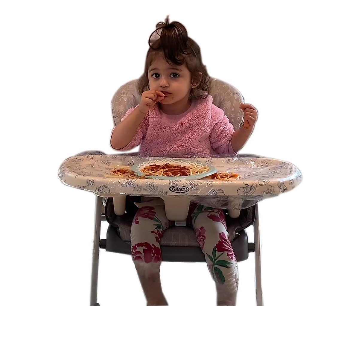 Pristine Aid Toddler Table Cover for Highchair – 8Pcs Set High Chair Cover Compatible with Standard Trays – Disposable and Practical Design – Ideal for Non-Messy Experiences, Baby Weaning … (8 PCS)