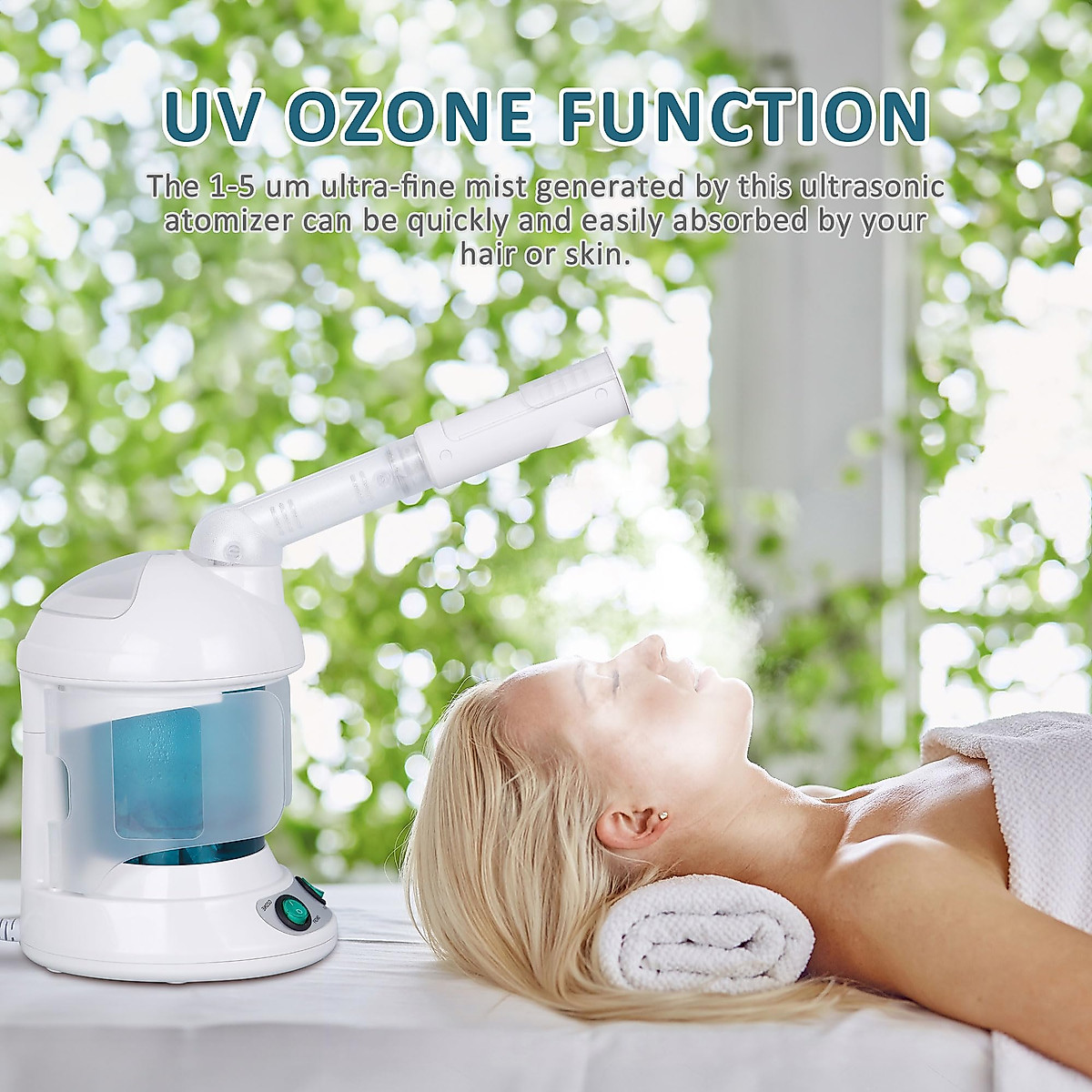 SUPER DEAL Hair Steamer PRO 3 in 1 Multifunction Ozone Facial Steamer with Bonnet Hood Attachment, Hair Therapy & Face Steamer for Personal Care Use at Home or Salon